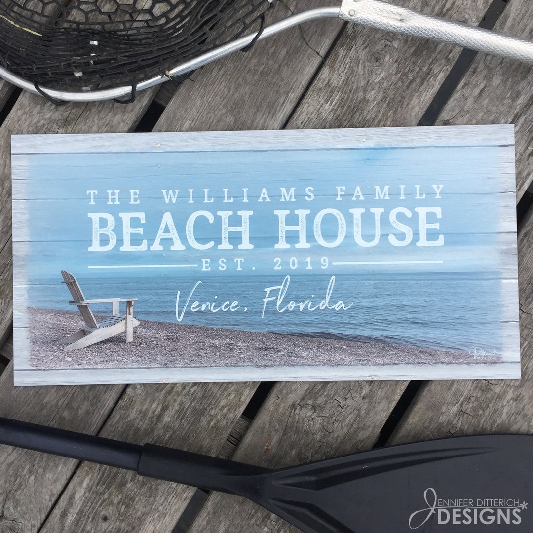Outdoor Beach House Sign - Personalized With Family Name, Established ...