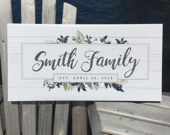 Monogram Family Sign With Established Date Personalized | Etsy