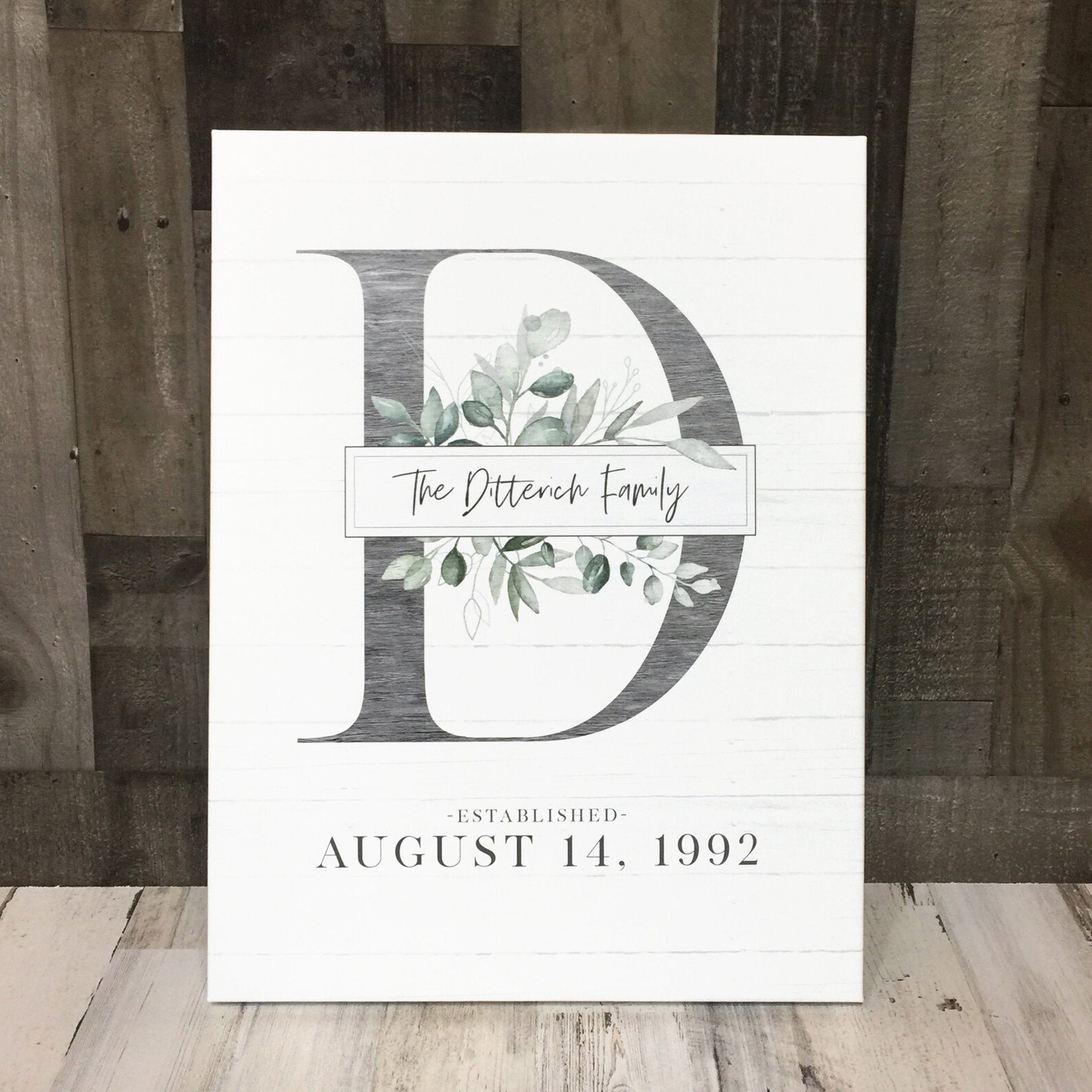Monogram Family Sign With Established Date Personalized - Etsy