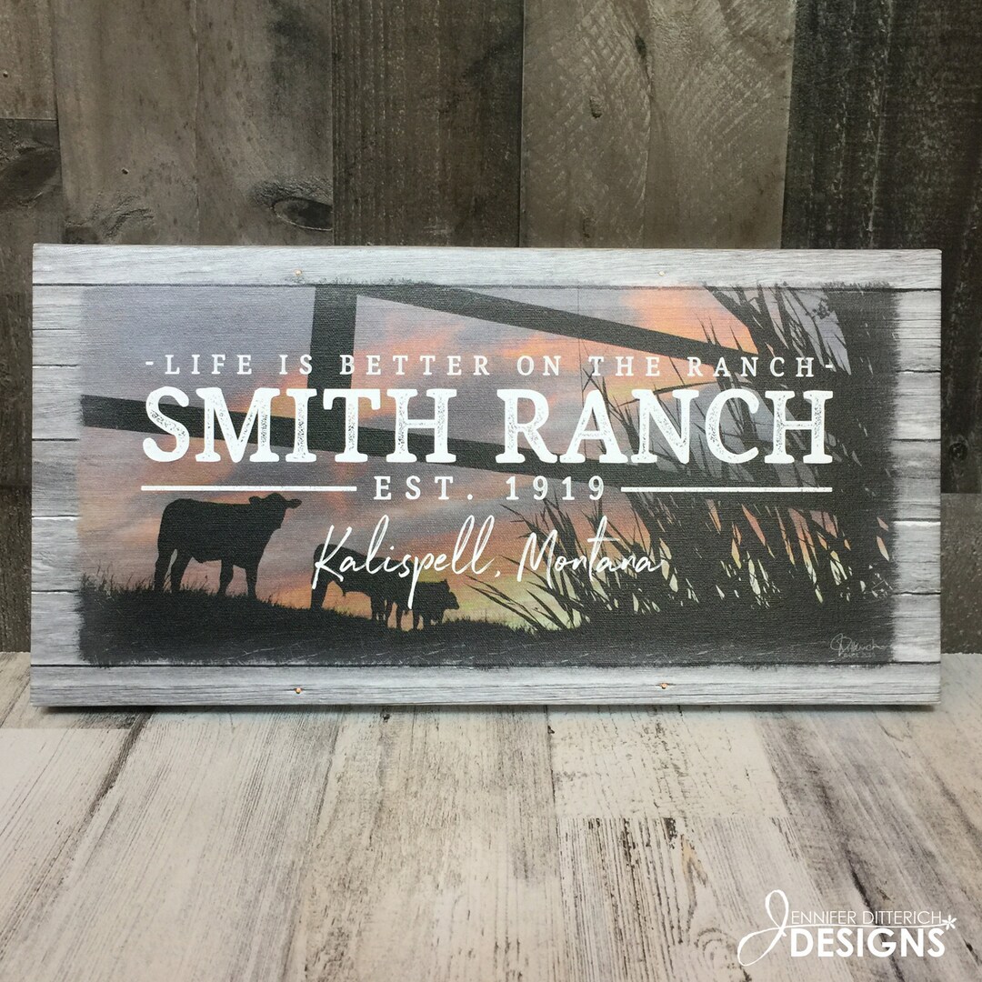 Personalized Ranch Name Sign - Family Ranch Custom Canvas Print With ...
