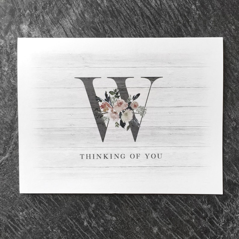 Monogram Thinking of You Note Cards Boxed Set of Blank Note - Etsy
