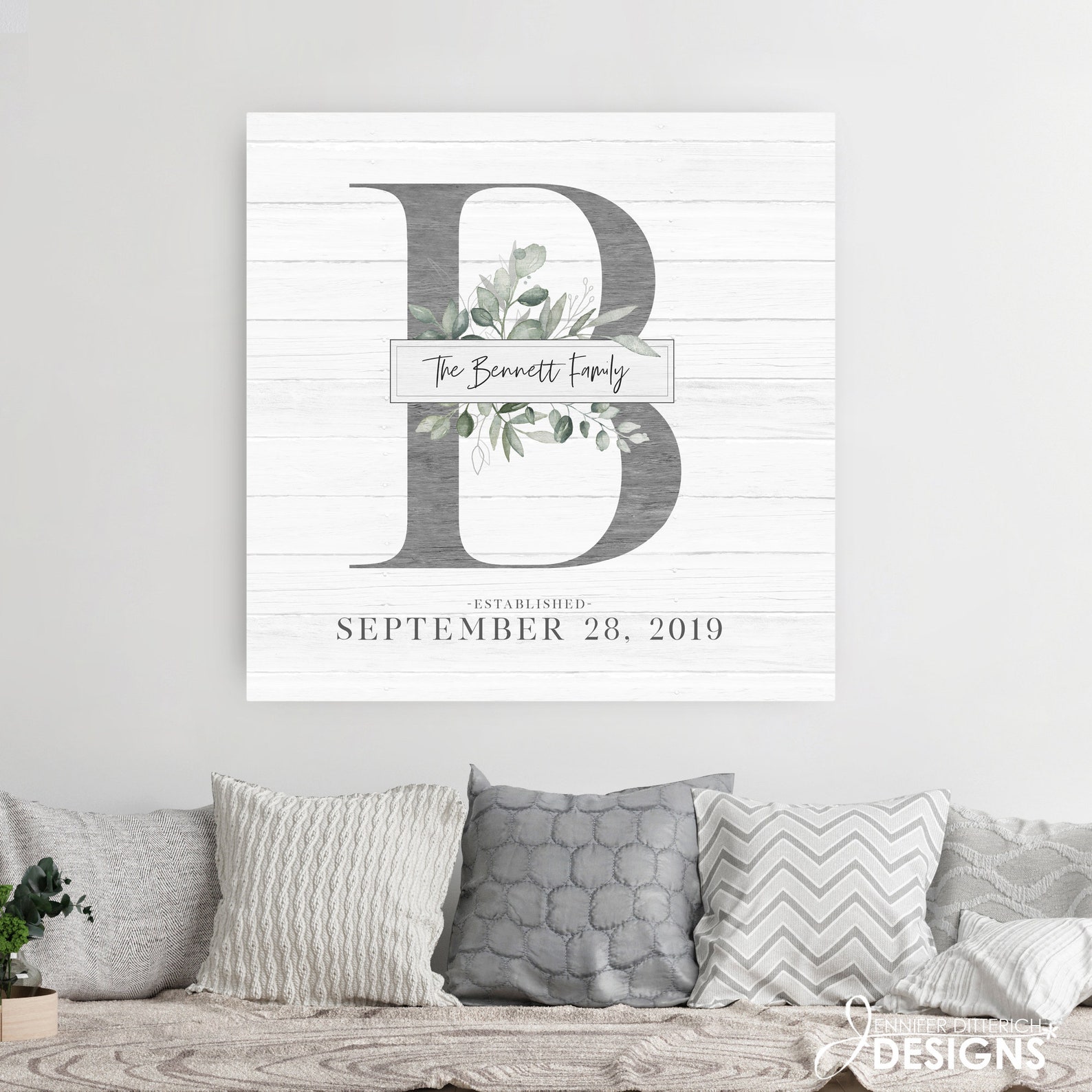 Monogram Family Sign With Established Date Personalized - Etsy