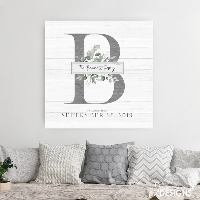Monogram Family Sign With Established Date Personalized - Etsy