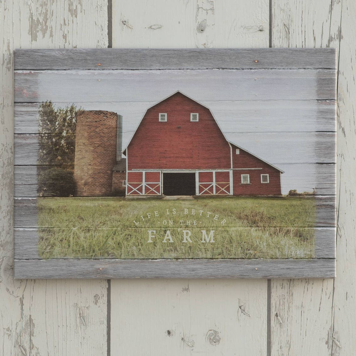 Farm Scene With Red Barn Life is Better on the Farm Canvas - Etsy