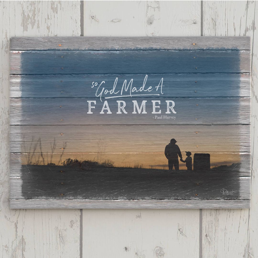 So God Made a Farmer Canvas Sign - Father and Son Farming Print - Etsy