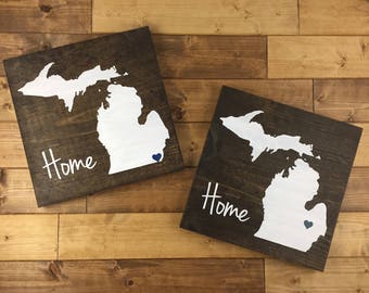 Michigan home sign | Etsy