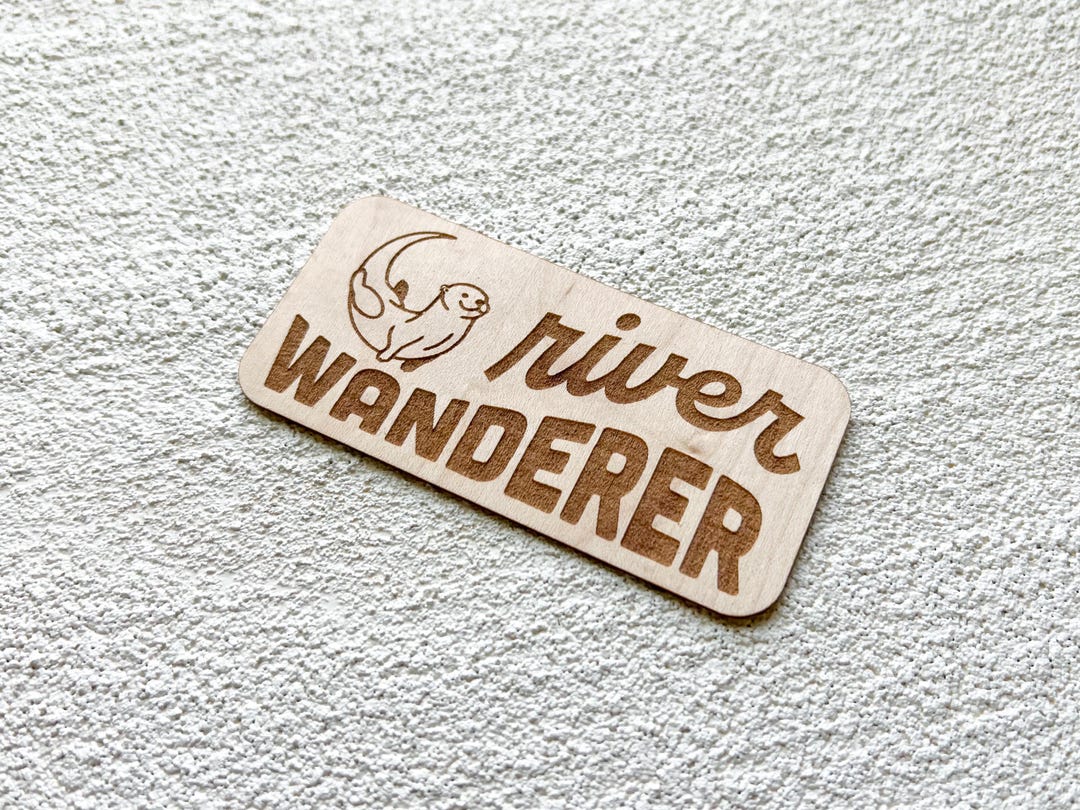 River Wanderer Wooden Sticker - Otter Stickers - Gift for Kayaker ...