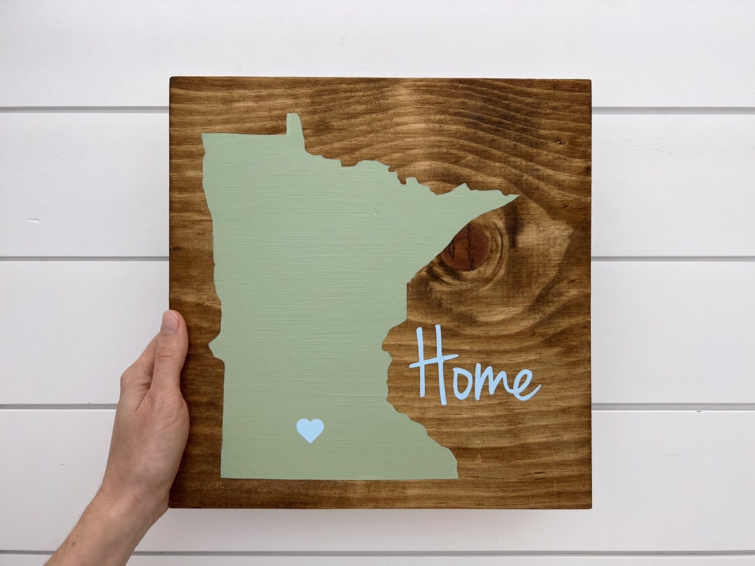 Minnesota Home Sign - Custom Minnesota Wall Art - Home State Sign ...