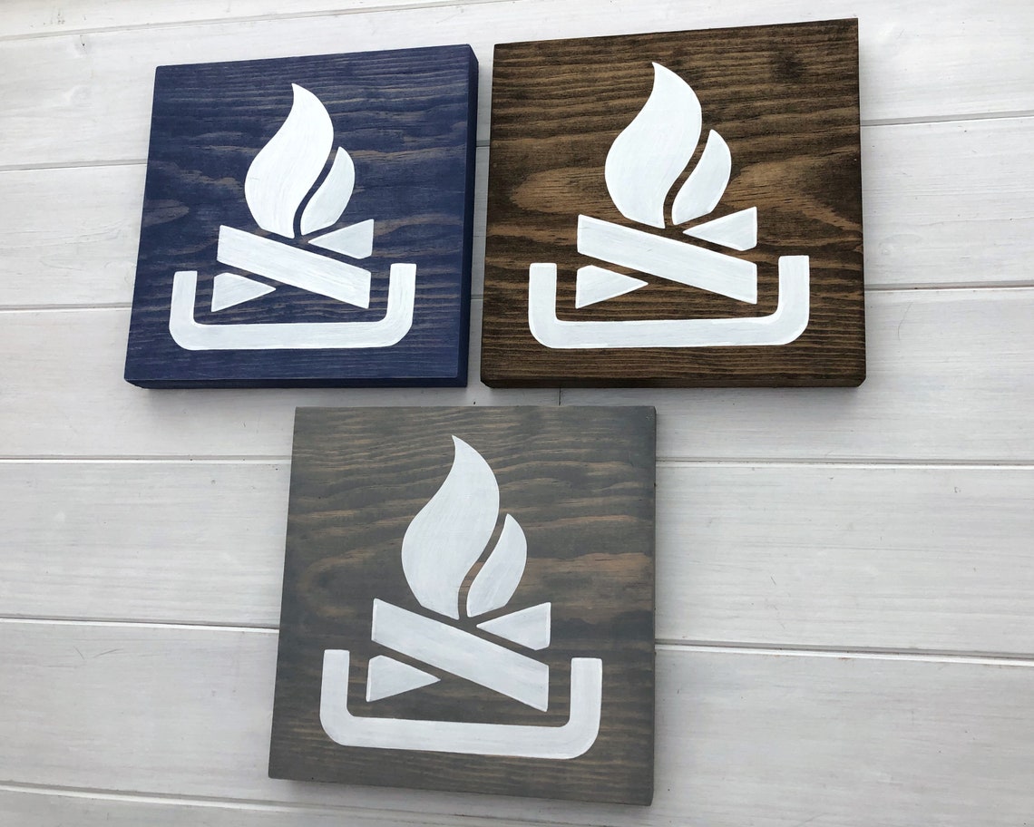 Painted Campfire Sign Camping wall decor Adventure | Etsy