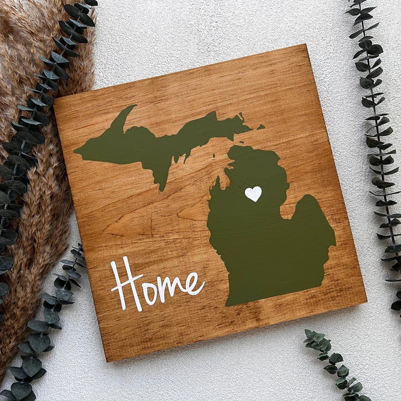 Michigan Home Sign - Etsy