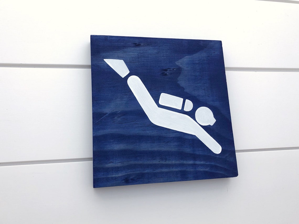 Painted Scuba Diving Sign Scuba Diving Gift Diving Wall - Etsy