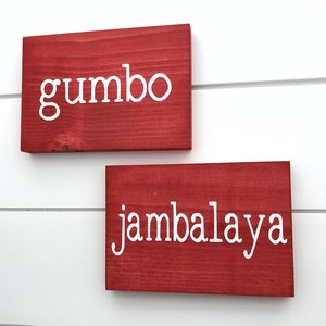Gumbo Sign | Jambalaya Sign | Set of 2 | Louisiana Signs | Louisiana ...