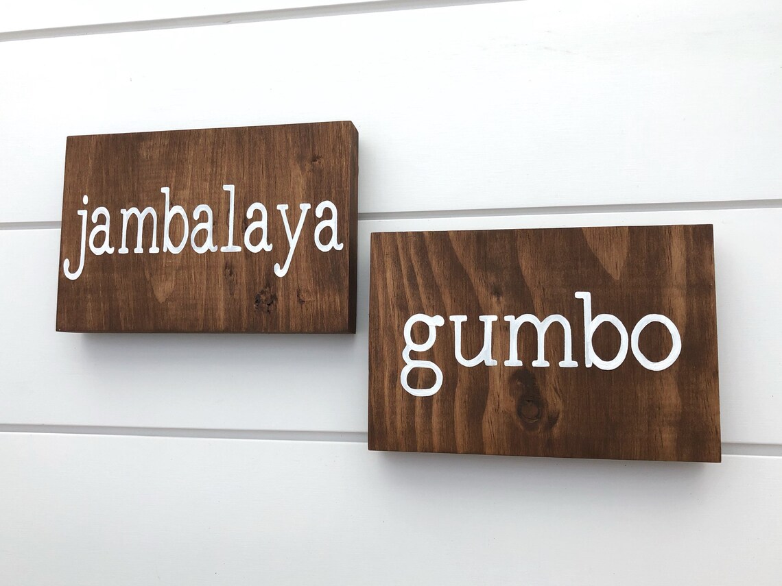Gumbo Sign | Jambalaya Sign | Set of 2 | Louisiana Signs | Louisiana ...