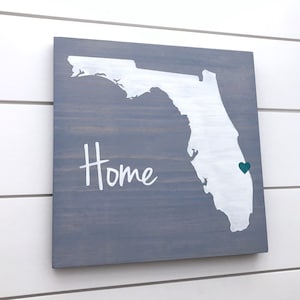 Florida Home Sign Florida Map Florida Gift Custom Wood Sign Florida ...
