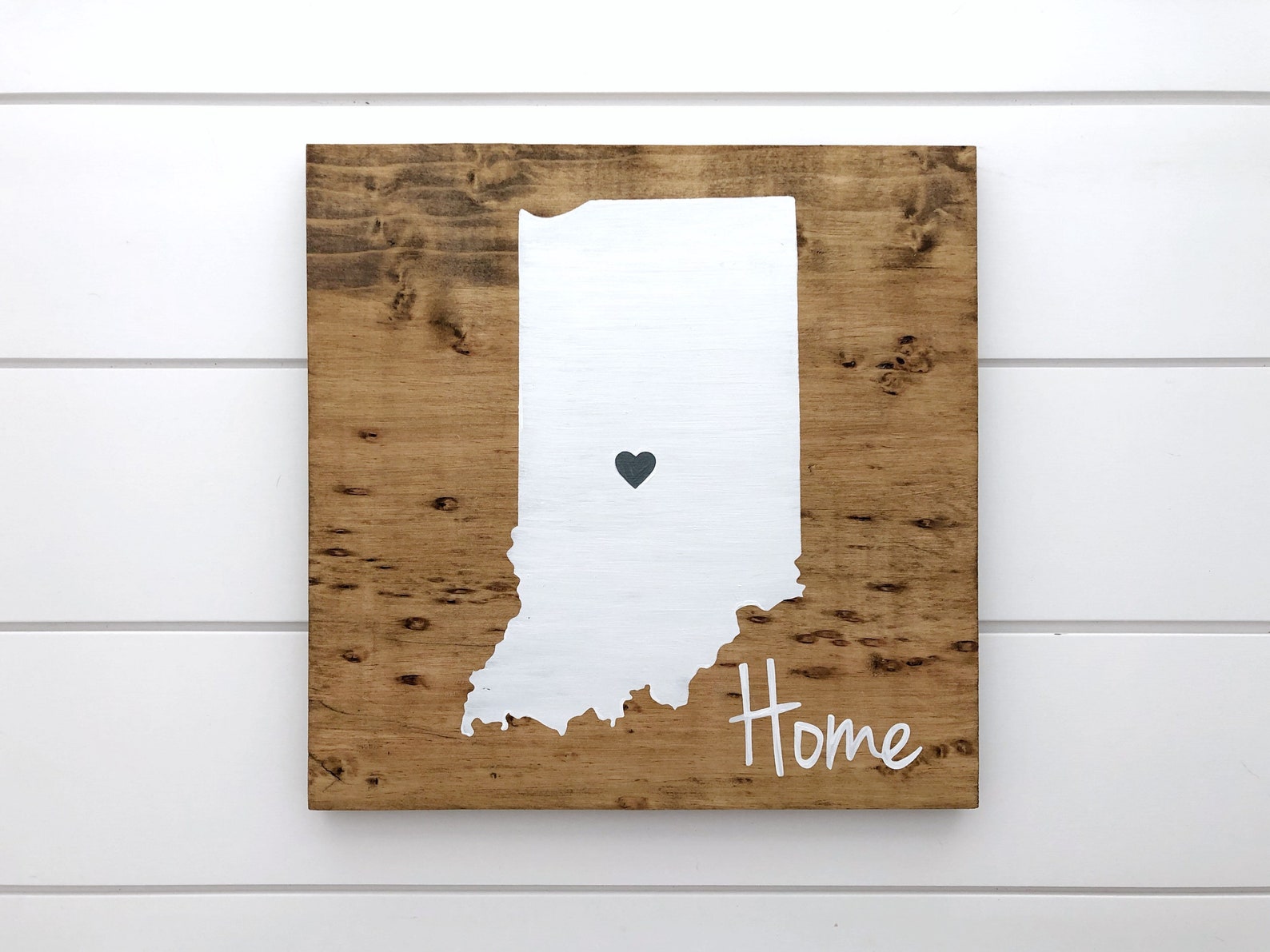 Painted Indiana Wood Sign State Home Sign Indianapolis - Etsy
