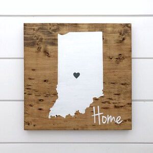 Painted Indiana Wood Sign State Home Sign Indianapolis Wall Art Moving ...