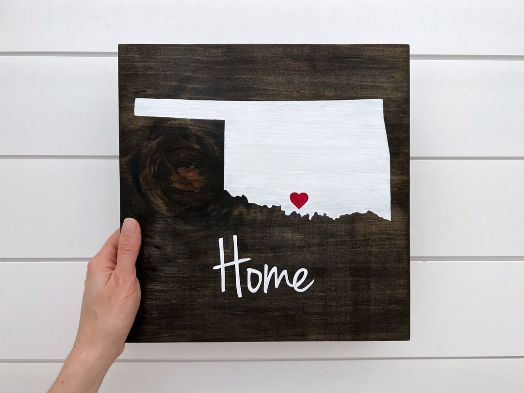 Oklahoma Wood Sign Home State Sign Oklahoma Wall Decor Oklahoma Art ...