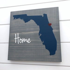 Florida Home Sign Florida Map Florida Gift Custom Wood - Etsy