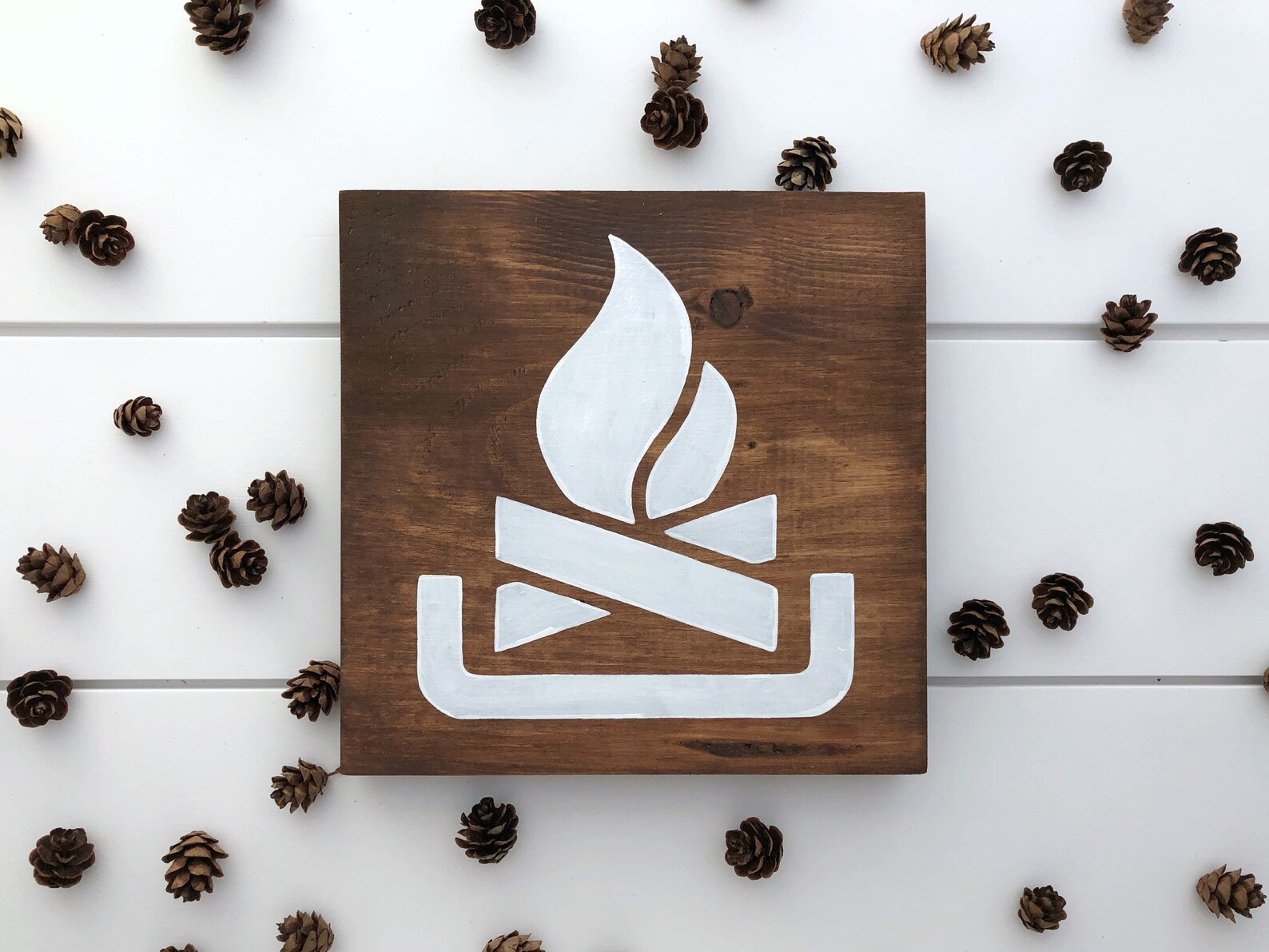 Painted Campfire Sign Camping Wall Decor Adventure | Etsy