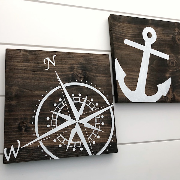 Wooden Compass Wall Art - Etsy