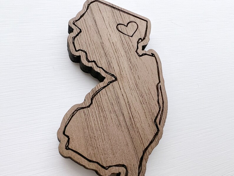 New Jersey Wood Magnet Home State Gift New Jersey Gift - Etsy