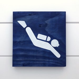 Painted Scuba Diving Sign Scuba Diving Gift Diving Wall Decor ...