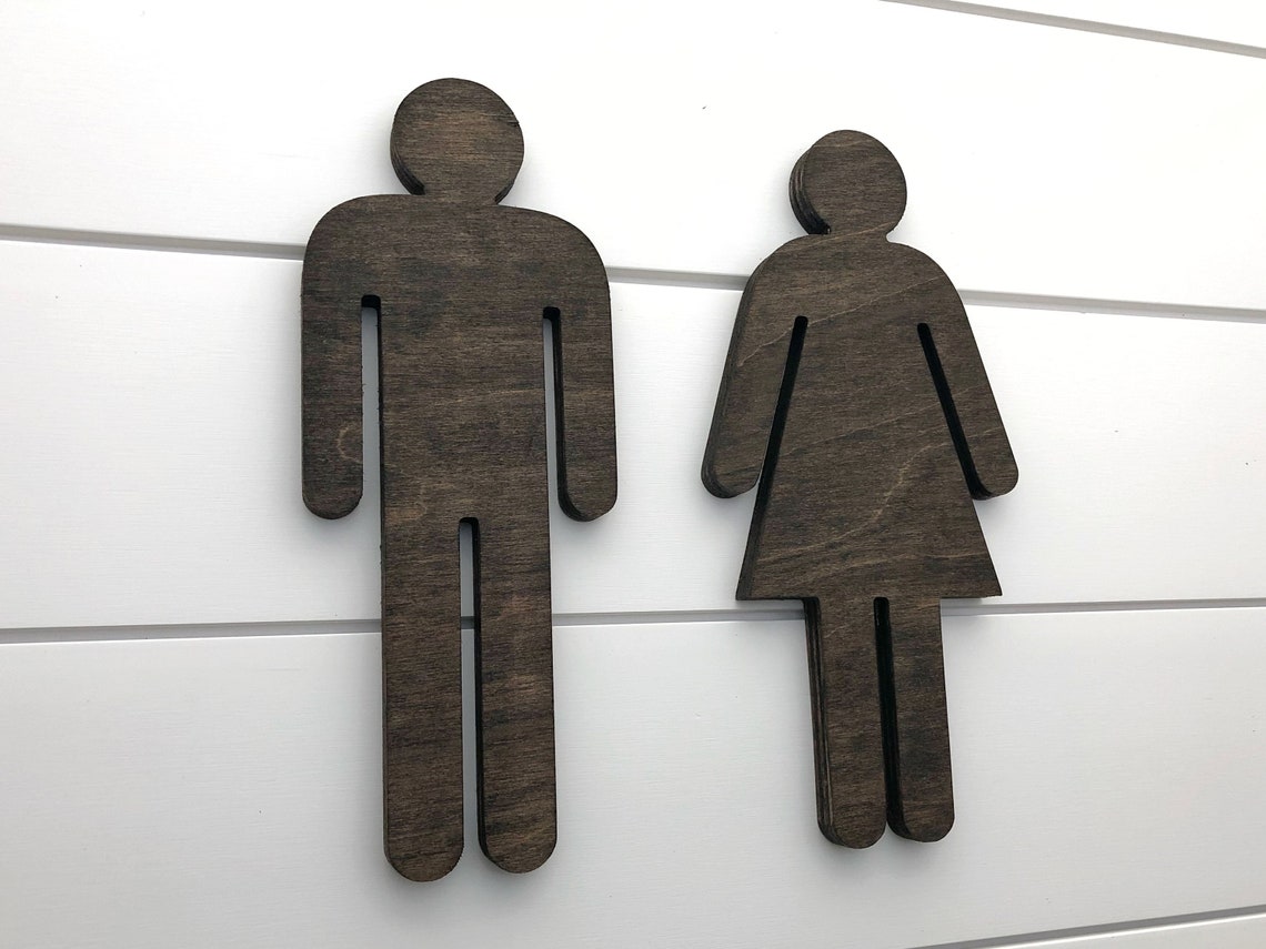 Men and Women Bathroom Figures Set of 2 Restroom Sign - Etsy