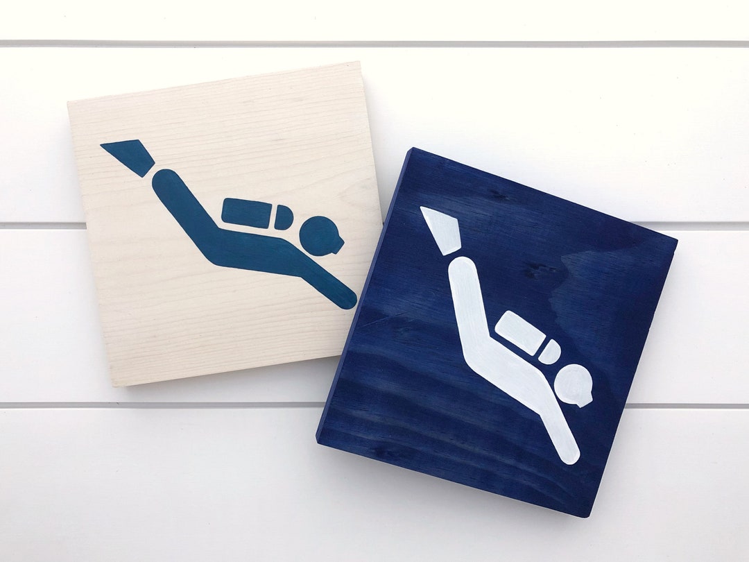 Painted Scuba Diving Sign Scuba Diving Gift Diving Wall Decor ...
