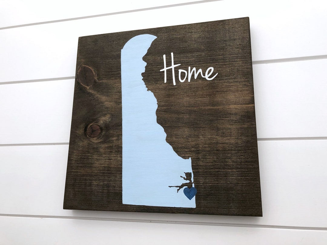 Handscrafted Delaware State Sign - Delaware Wall Art - Delaware Gift ...