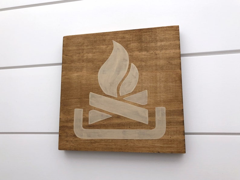 Painted Campfire Sign Camping Wall Decor Adventure Nursery - Etsy