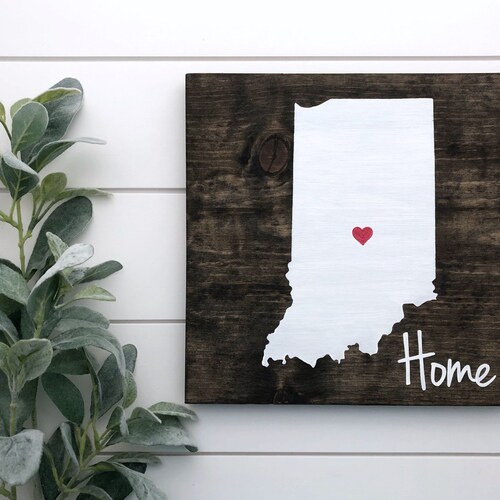 Home State Sign Wall Decor Housewarming Gift Wood State Sign - Etsy