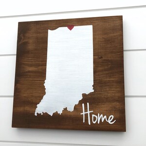 Painted Indiana Wood Sign State Home Sign Indianapolis Wall Art Moving ...
