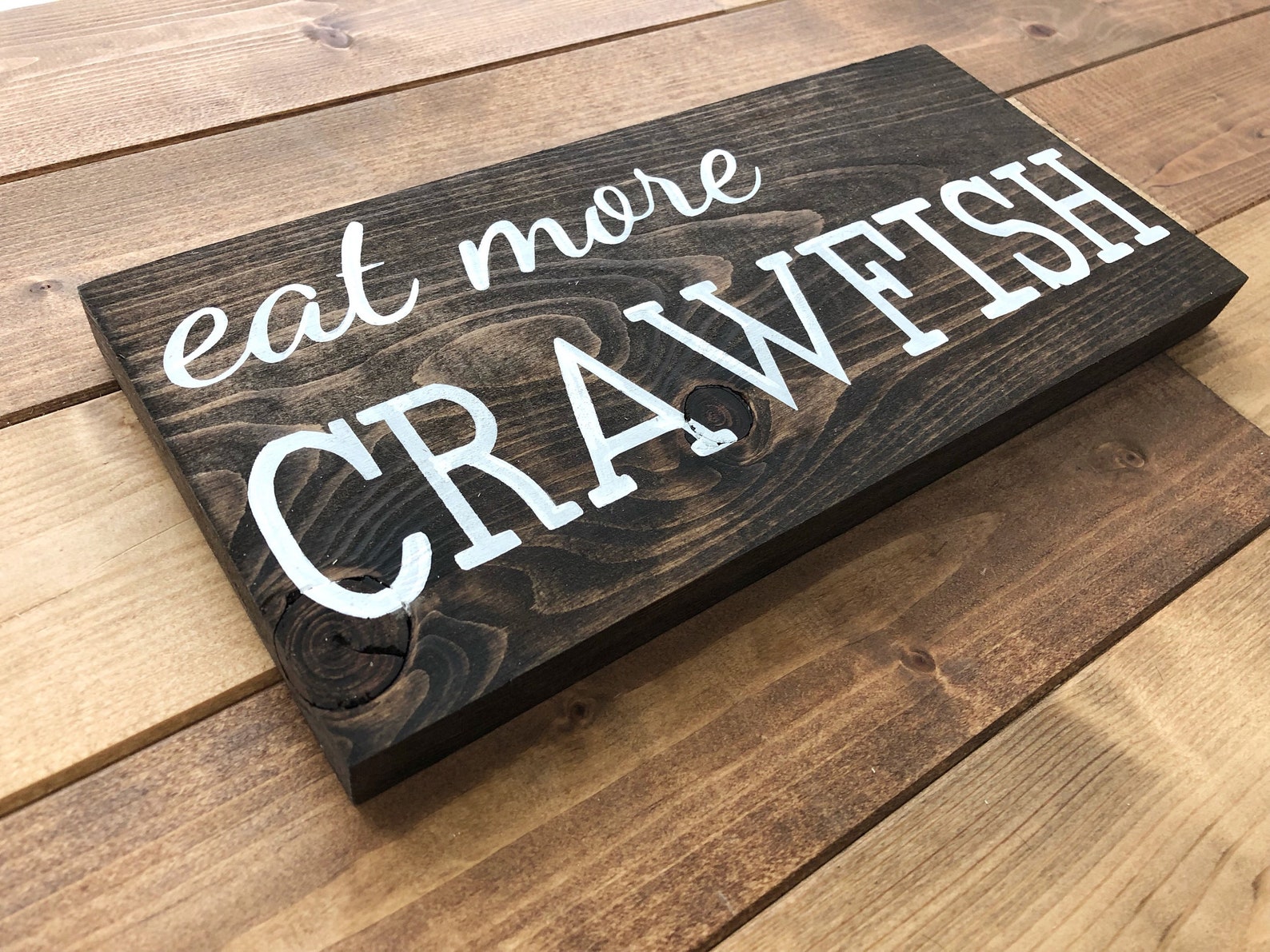 Painted Eat More Crawfish Sign Crawfish wall decor | Etsy