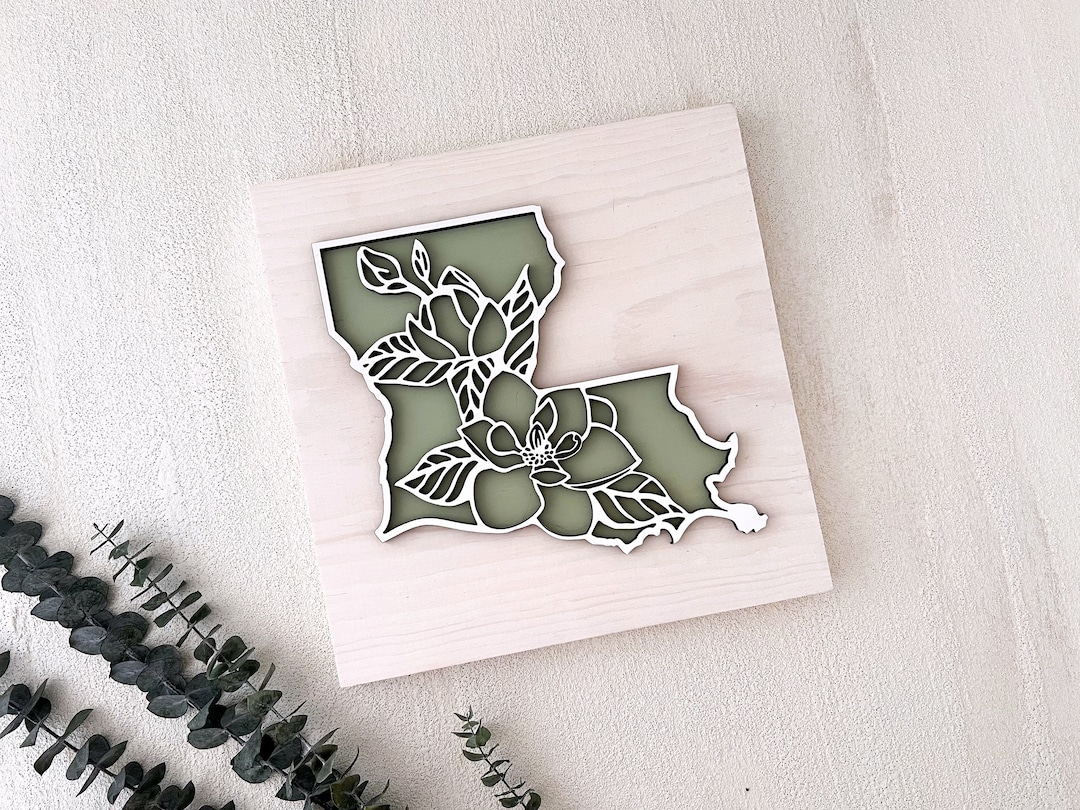 Louisiana Magnolia Flower Wall Art - Louisiana Gift - Louisiana State ...