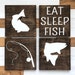 Fishing Signs Set Fishing Room Decor Fishing Nursery Lake House Decor ...