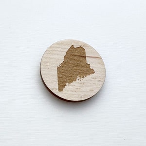 Maine Wood Magnets Set of 4 | Home State Gift | Maine-themed Gift ...