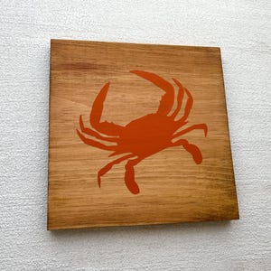 Painted | Crab Wood Sign | Coastal Wall Decor | Nautical Wall Art ...