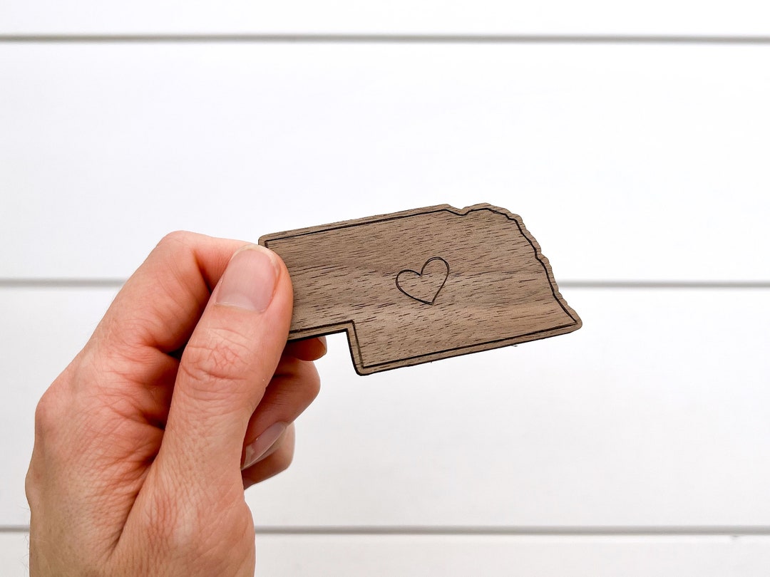 Nebraska Wood Magnet | Home State Gift | Nebraska Themed Gift | State ...