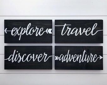 Explore Wood Sign Travel Wall Decor Adventure Nursery | Etsy