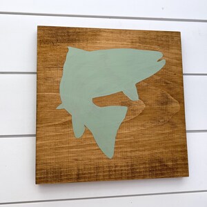 Painted | Fish Wood Sign | Fishing Room Decor | Fishing Nursery Decor ...