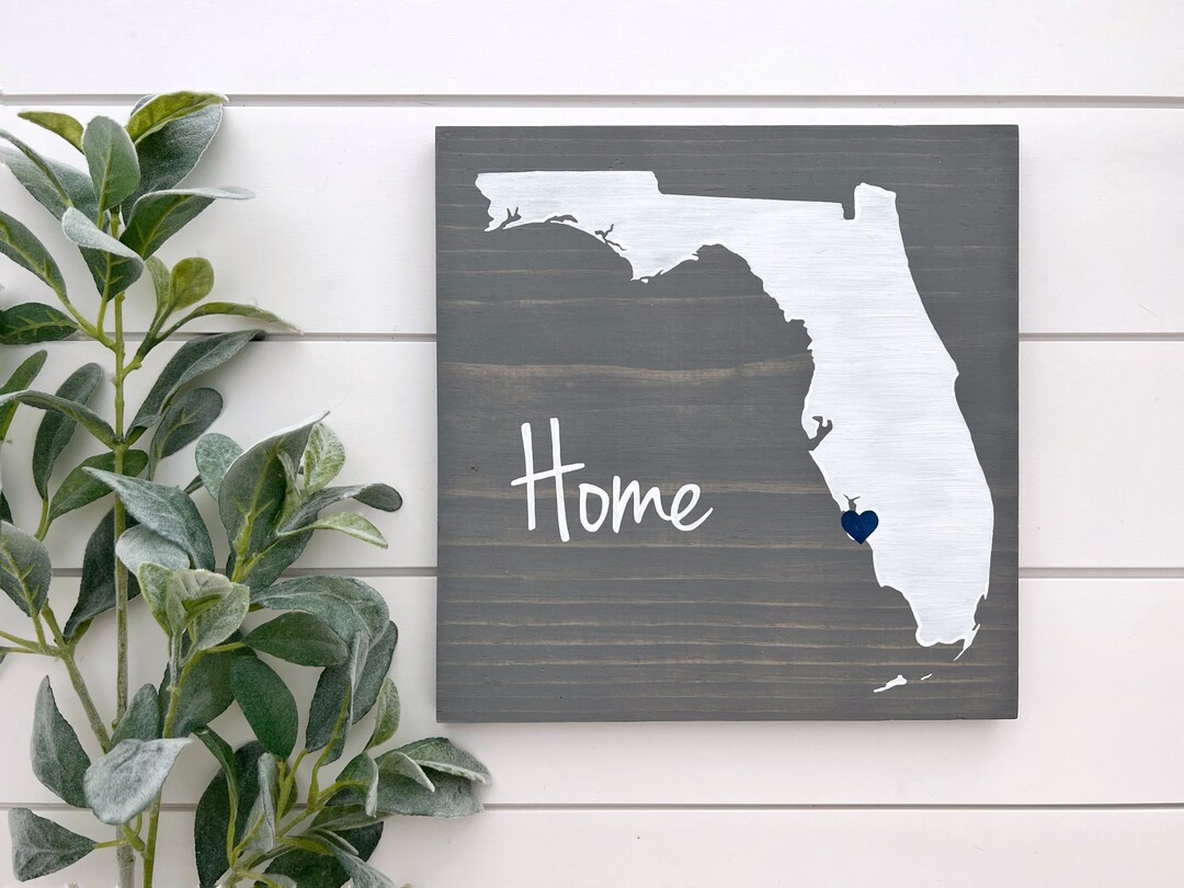 Florida Home Sign | Florida Keys Sign | Florida Map | Florida Wall Art ...