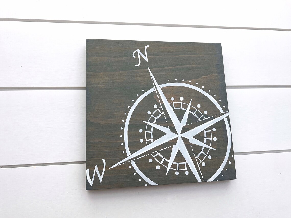 Compass Sign | Travel Wall Decor | Adventure Sign | Adventure Wall Art ...