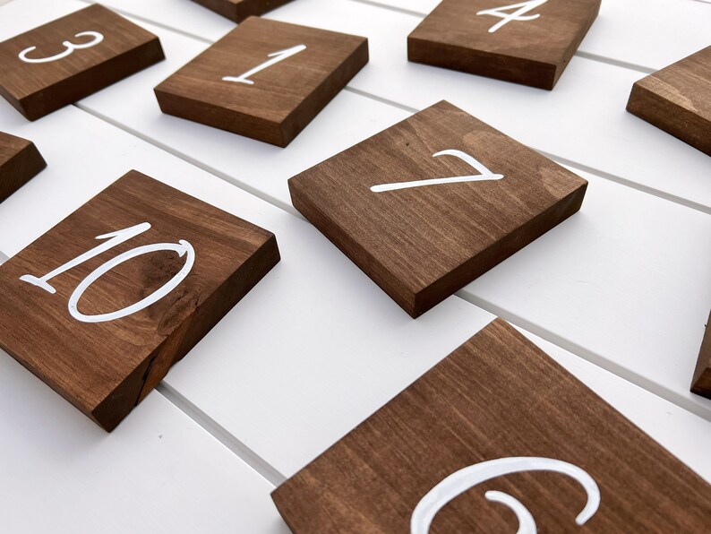 Table Numbers Painted Rustic Wood Table Numbers Rustic - Etsy