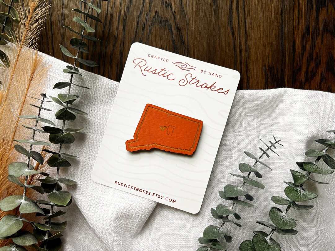 Pick Colors Connecticut Wood Magnet | Home State Gift | Connecticut ...