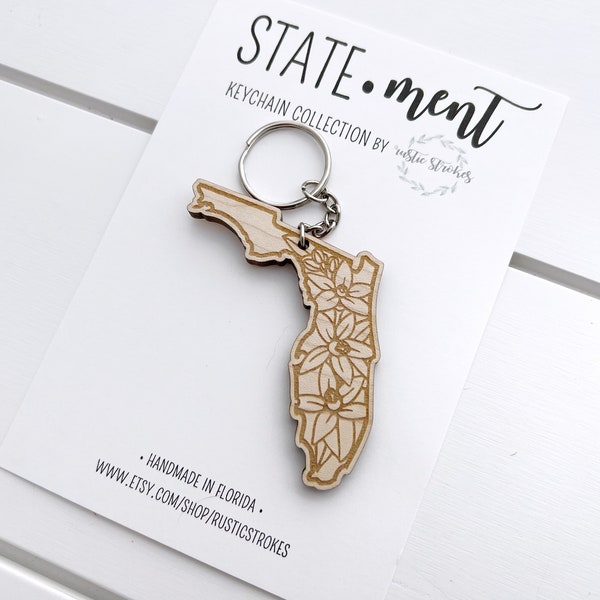 Engraved Keychain in Florida - Etsy