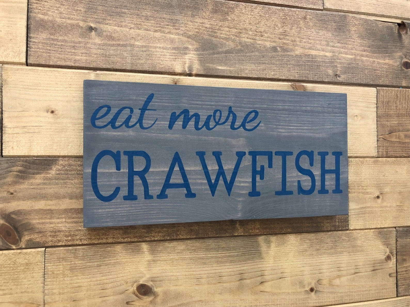 Painted Eat More Crawfish Sign Crawfish wall decor | Etsy
