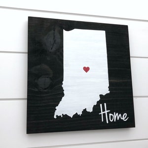 Painted Indiana Wood Sign State Home Sign Indianapolis Wall Art Moving ...