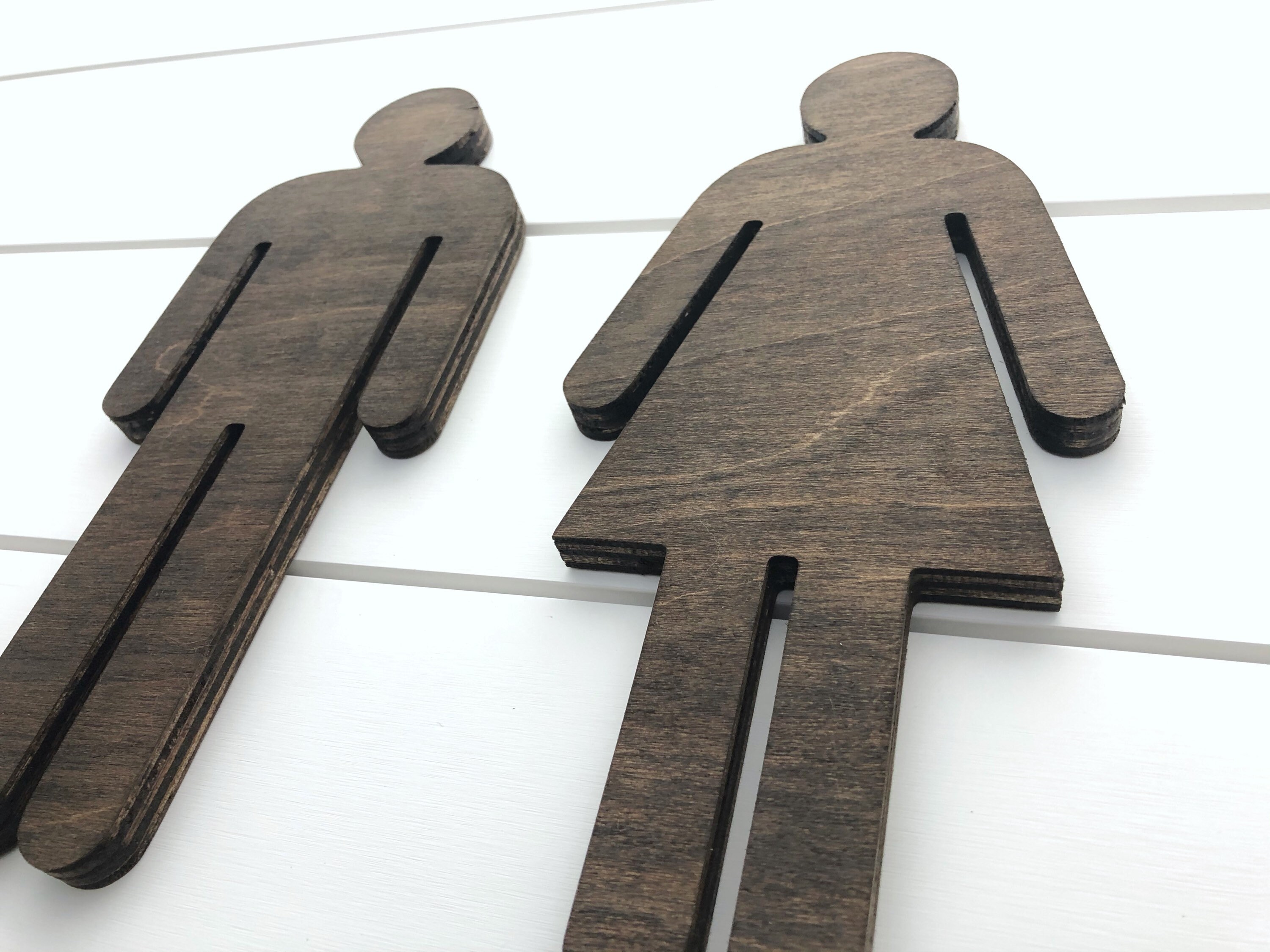 Men and Women Bathroom Figures | Set of 2 | Restroom Sign | Bathroom ...