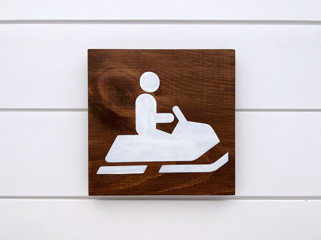 Painted Snowmobile Sign | Ski Cabin Wall Decor | Skiing Art | Park ...