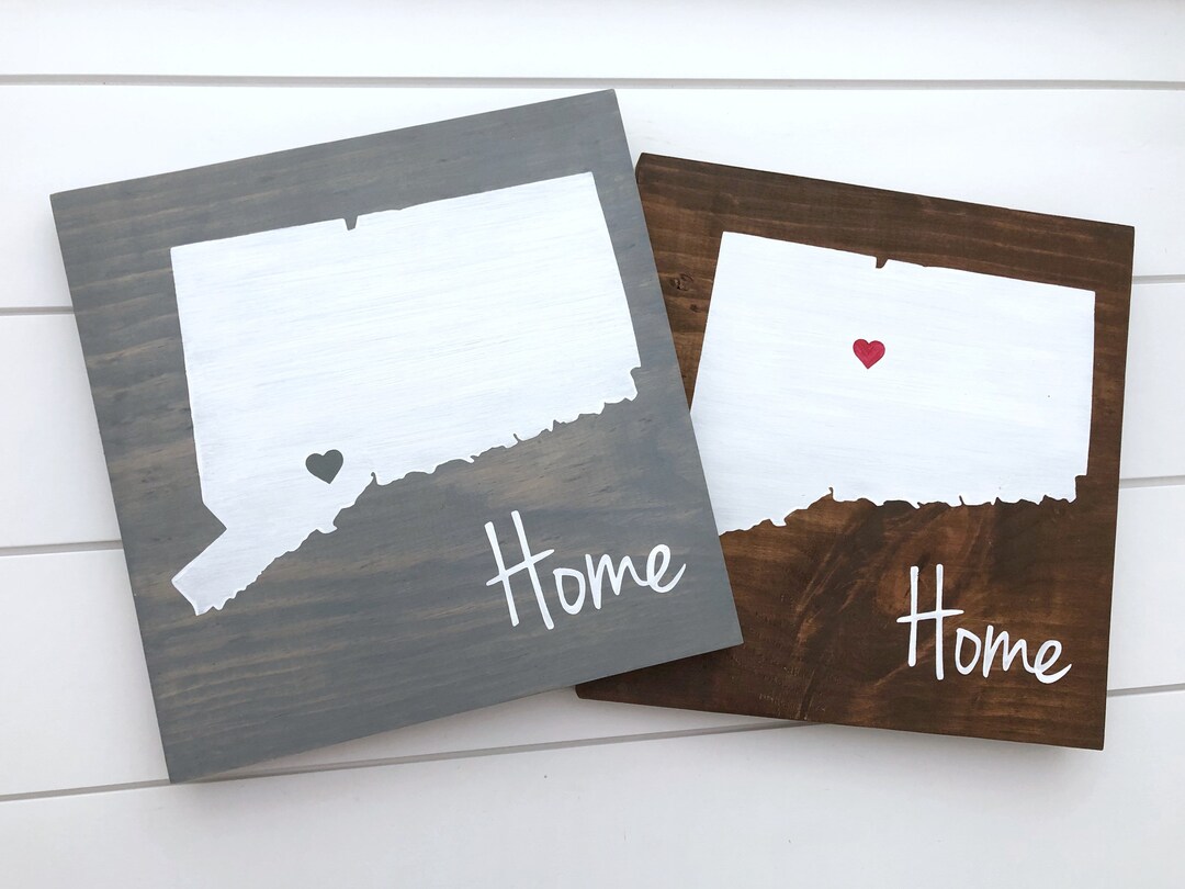 Handcrafted Connecticut Wood Sign - Custom Connecticut Wall Art ...